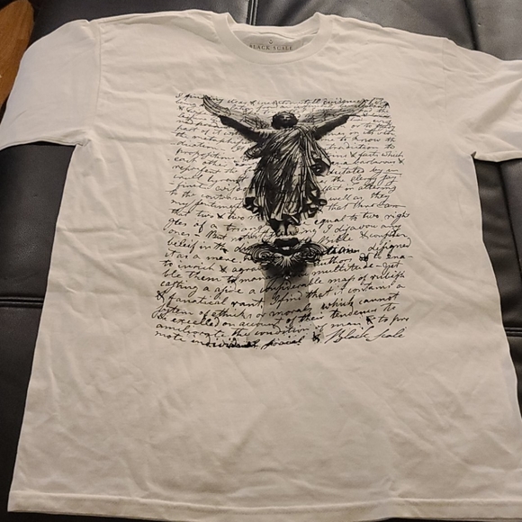 Black Scale | Shirts | Nwot Blvck Scvle Angel Statue Script Tee | Poshmark
